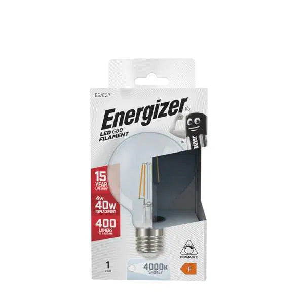LED Filament G80 E27 4W Smokey Glass Bulb | Cool White 4000K | LED Hut